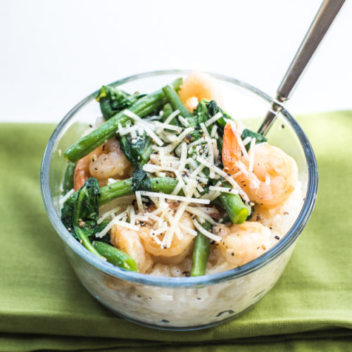 Instant Pot Risotto with Shrimp and Veggies - Dine and Dish