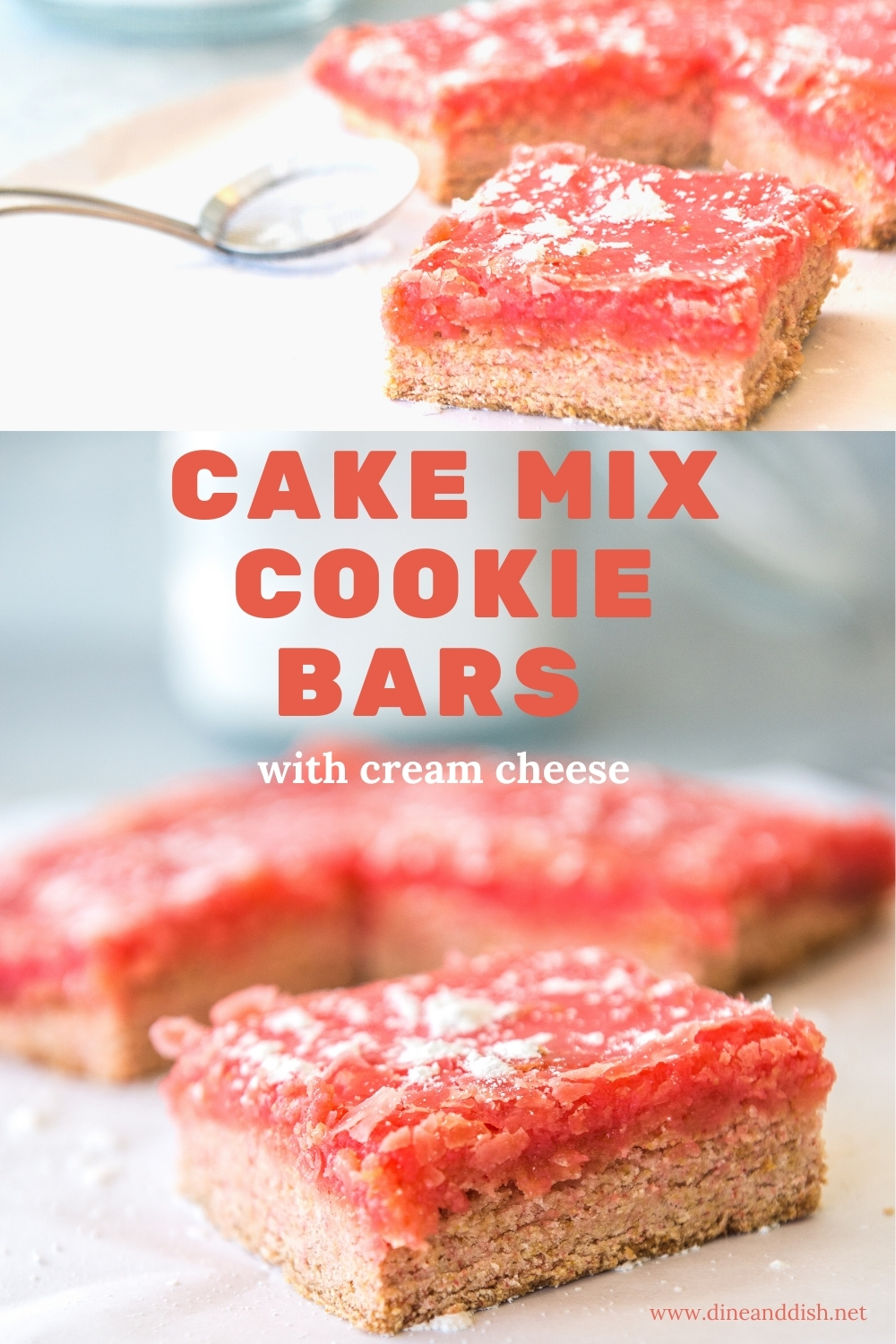 Cake Mix Cookie Bars with Cream Cheese - Dine and Dish